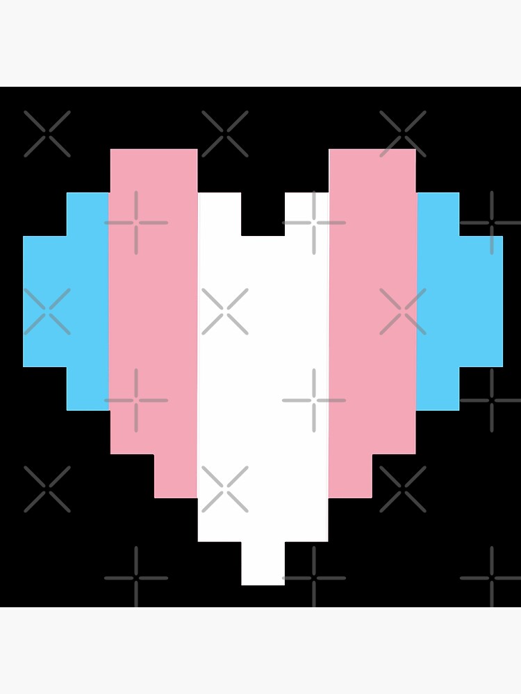 "Trans 8-bit heart " Poster for Sale by TheUndeadDesign | Redbubble