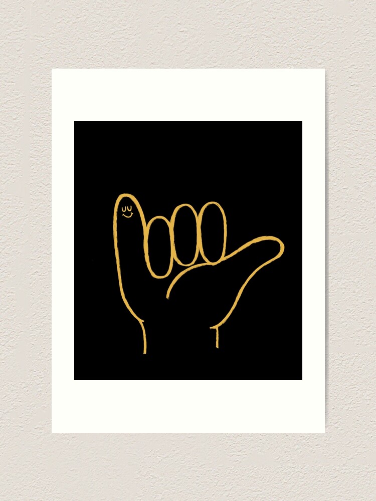 "Finger spelling Y in Sign Language. ASL concept" Art Print by ...