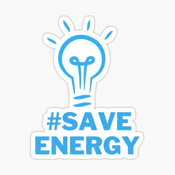 "Save energy " Sticker for Sale by Noora444 | Redbubble