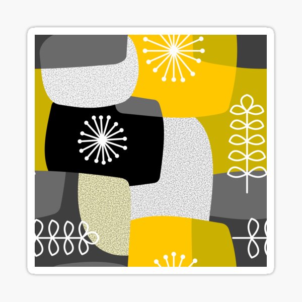 "Vintage look print in black and yellow" Sticker for Sale by MHen ...
