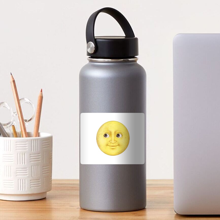 "Yellow Moon Face Emoji" Sticker for Sale by DennisNewsome | Redbubble