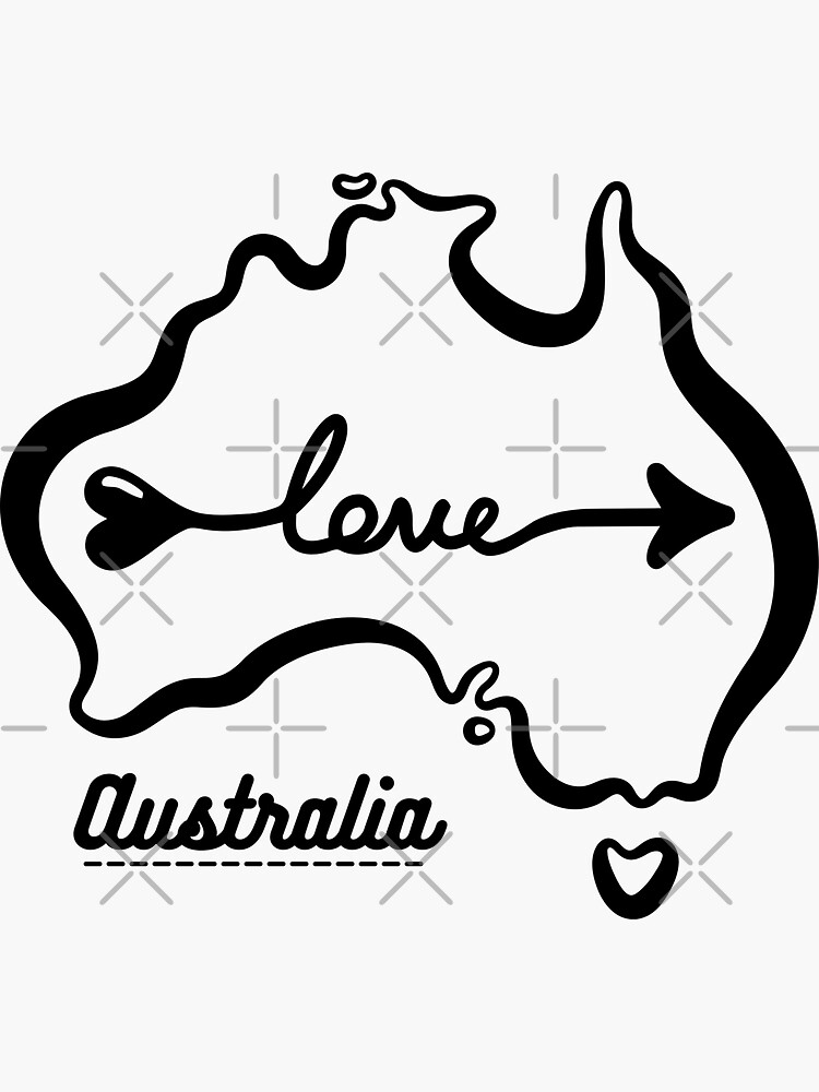 "Love Australia Map Heritage" Sticker for Sale by Alladin7 | Redbubble