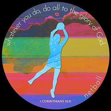 "Netball Bible Verse Silhouette Retro Vintage Watercolour Backdrop ...