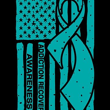 "Addiction Recovery Awareness Ribbon American Flag" Sticker for Sale by ...