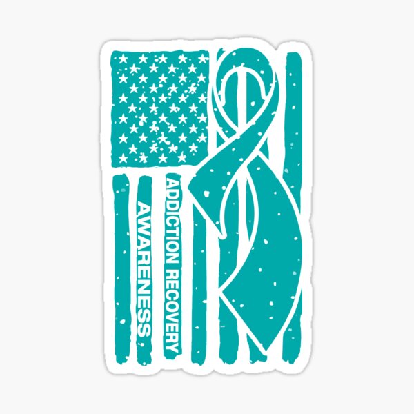"Addiction Recovery Awareness Ribbon American Flag" Sticker for Sale by ...