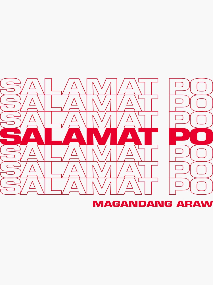 "Salamat Po - Filipino Tagalog Thank You " Sticker for Sale by ...