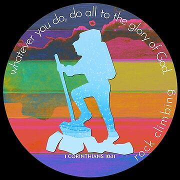 "Rock Climbing Bible Verse Silhouette Retro Vintage Watercolour ...