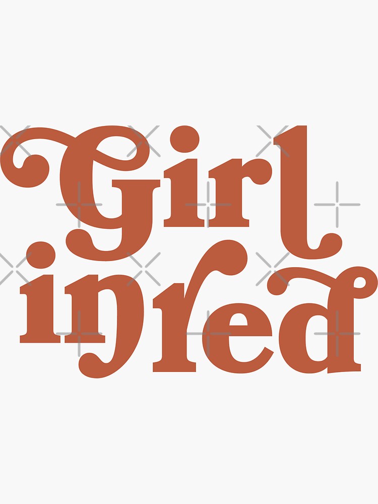 "Girl in red (Typographic Design)" Sticker for Sale by marinagb | Redbubble