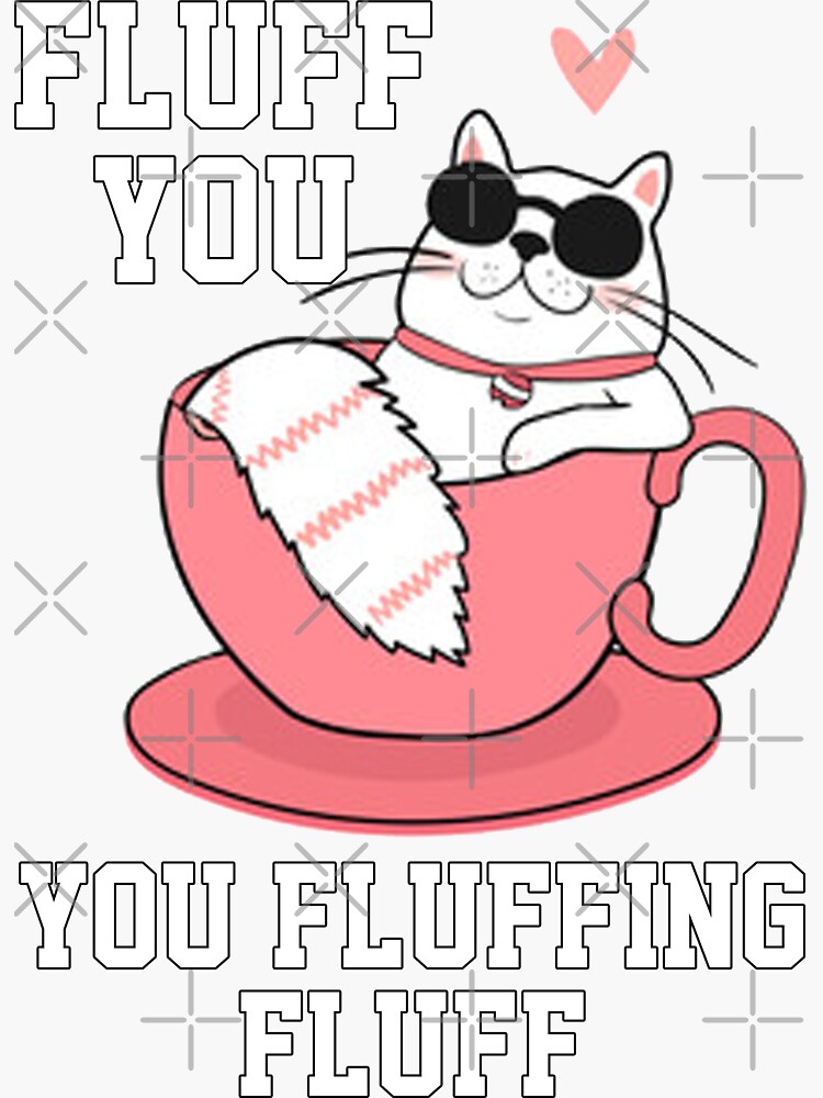 "funny cats sarcastic offended saying FLUFF YOU YOU FLUFFIN' FLUFF gift ...