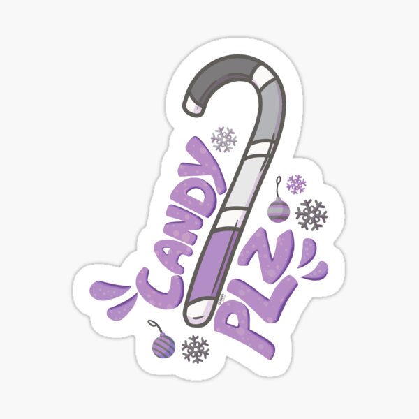"Asexual Flag Candy Cane - Candy PLZ" Sticker for Sale by GuaraDesign ...