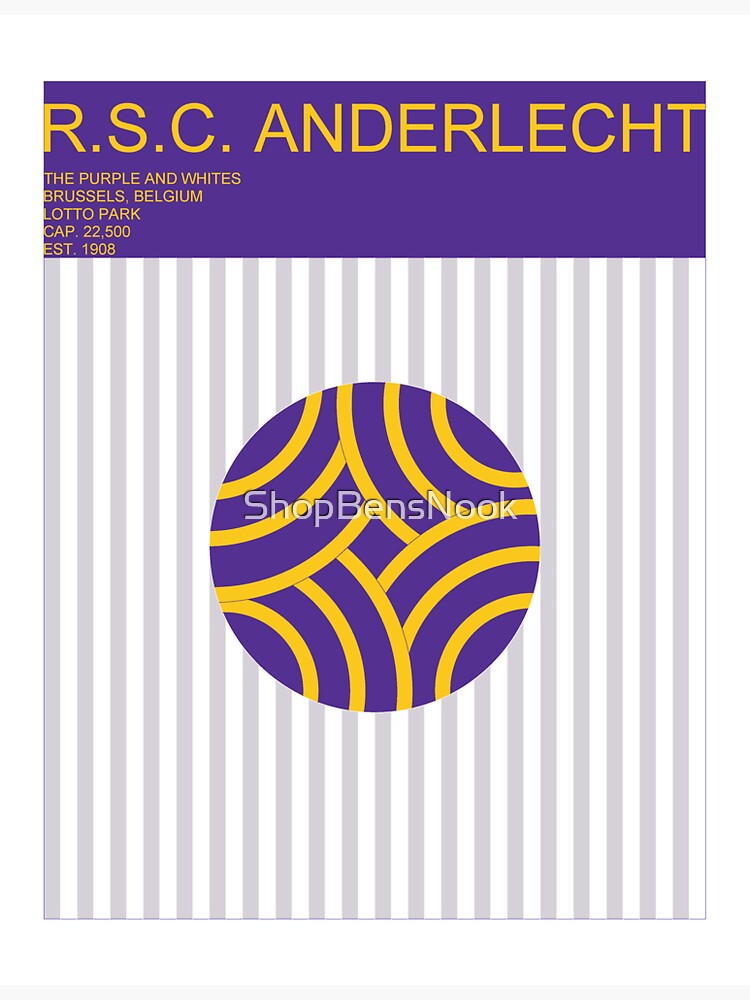"RSC Anderlecht Geometric Minimal Design" Sticker by ShopBensNook ...