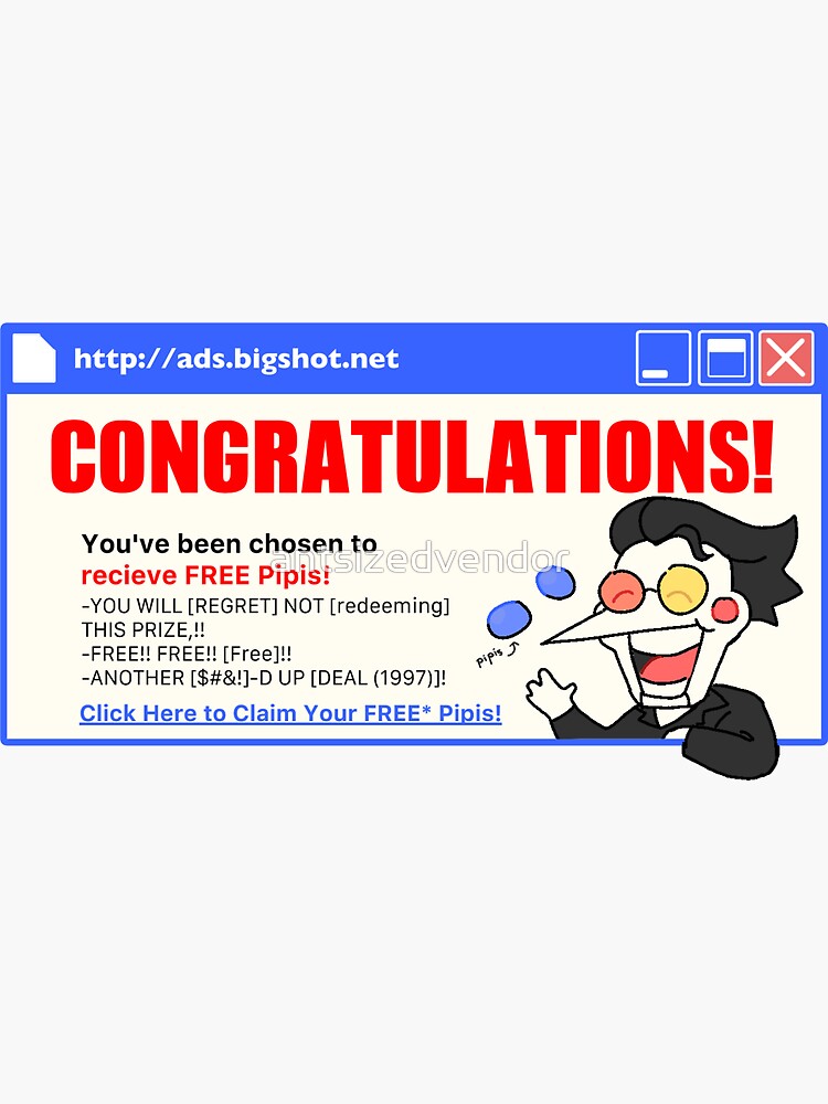 "Spamton Popup" Sticker for Sale by antsizedvendor | Redbubble