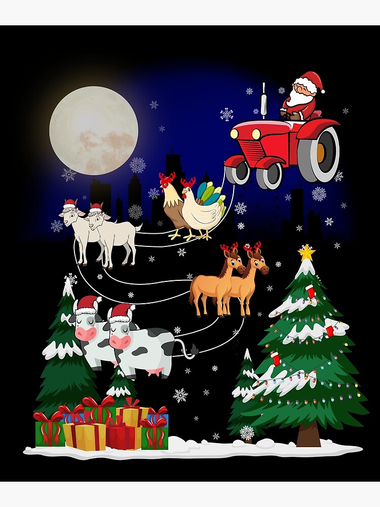 "santa sleigh, santa riding animal, cow, chicken, horse, goat, tractor ...