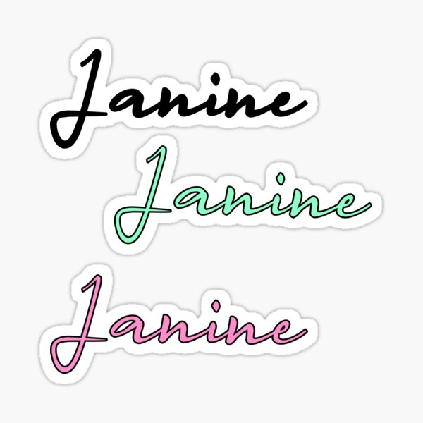 "Janine Name Sticker Pack Label" Sticker for Sale by emm-j | Redbubble