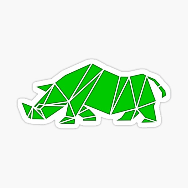 "geometric rhino" Sticker by Armando-Zarock | Redbubble