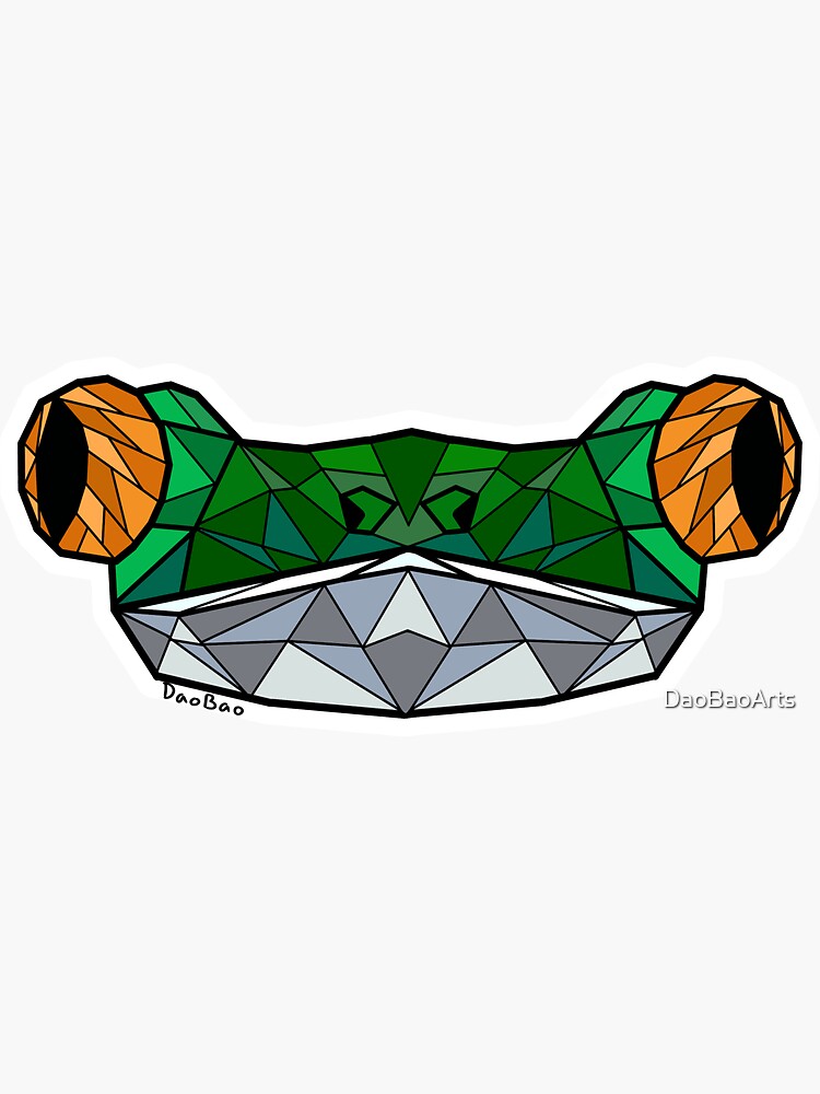 "Geometric Tree Frog Face" Sticker for Sale by DaoBaoArts | Redbubble
