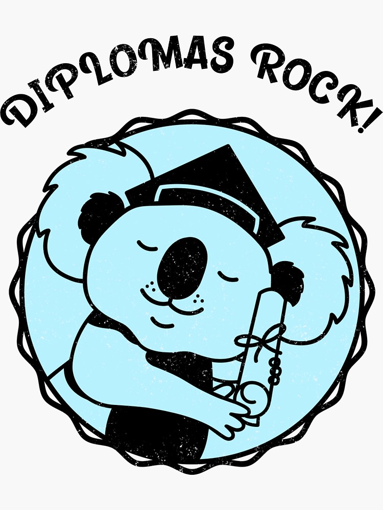 "Diplomas Rock! Graduation design" Sticker for Sale by miss-adventure ...