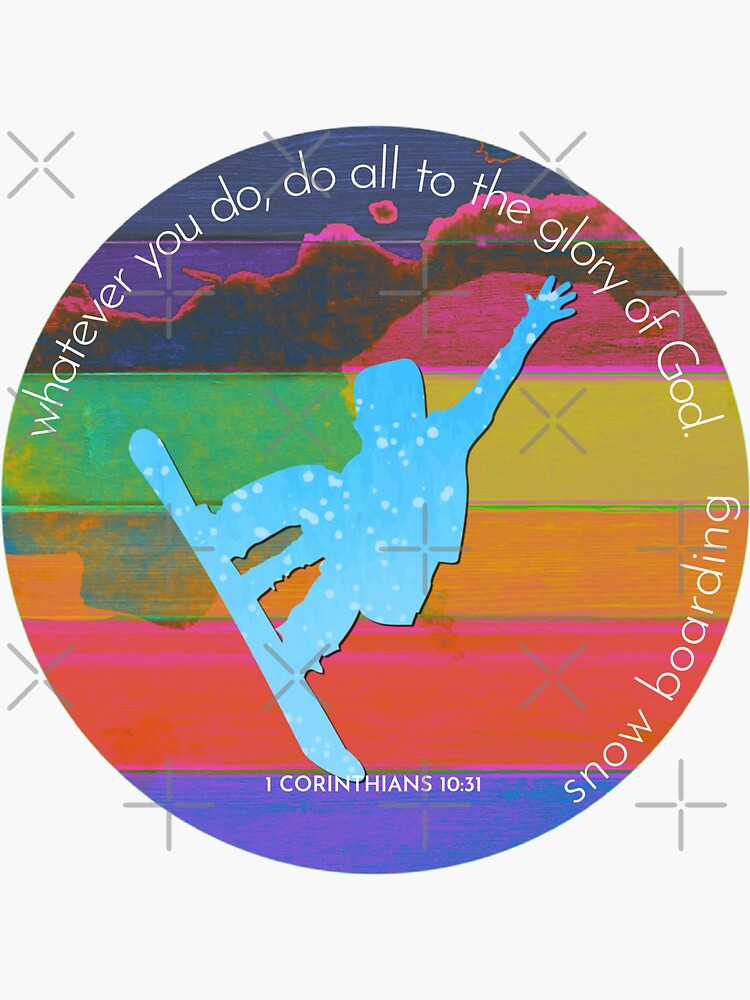 "Snowboarding Bible Verse Silhouette Retro Vintage Watercolour Backdrop ...