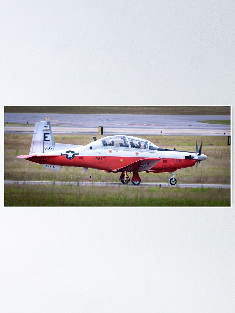 "US Navy Raytheon T6 Texan II Military Trainer Airplane" Poster for ...