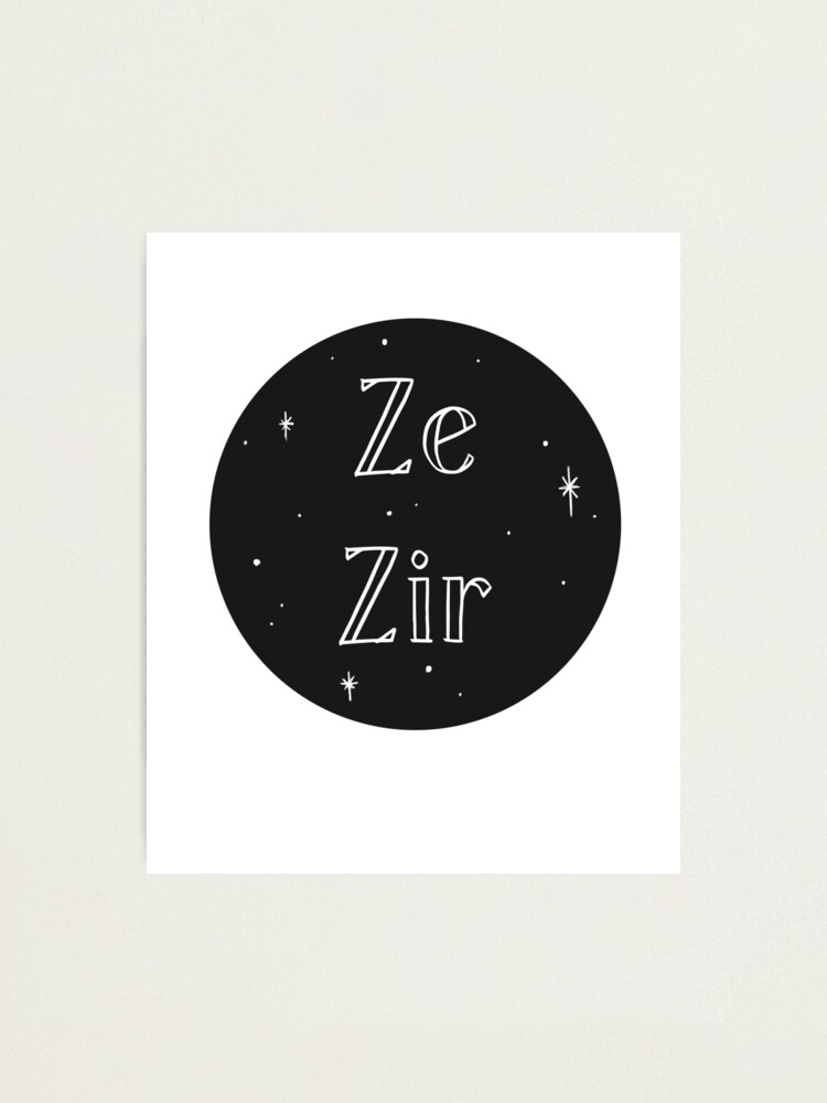 Lámina fotográfica «Pronombre de género Ze Zir con estrellas para ...