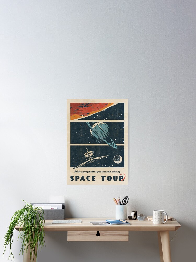 "Space Tour - Vintage space poster #1" Poster for Sale by SynthWave1950 ...
