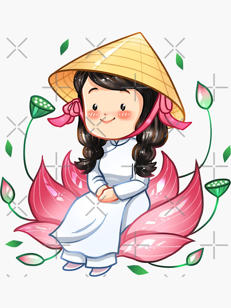 "Cute Vietnamese Girl - Co Gai Viet Nam" Sticker for Sale by binhlum ...