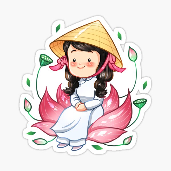 "Cute Vietnamese Girl - Co Gai Viet Nam" Sticker for Sale by binhlum ...