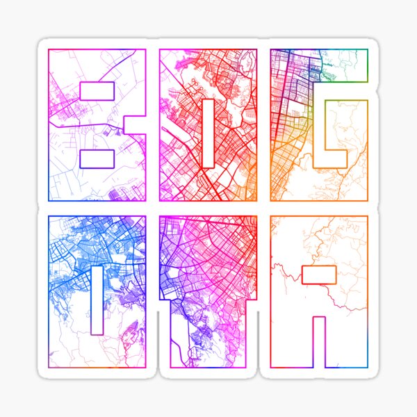 "Bogota City Map of Colombia - Colorful" Sticker for Sale by deMAP ...