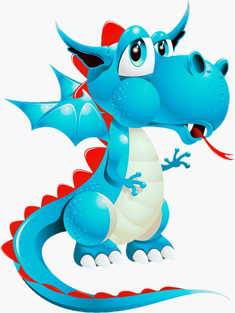 "Baby blue Draco the Dragon" Sticker for Sale by Keywebco | Redbubble