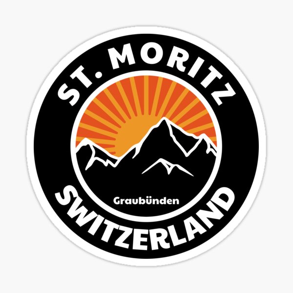 "St. Moritz, Switzerland. Sunset Retro" Sticker for Sale by TeesbyLF ...