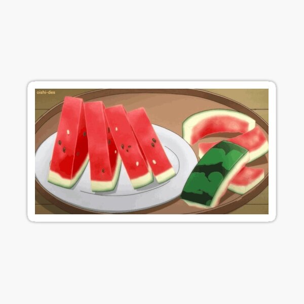 "Anime watermelon- watermelon, fruit, anime food, Japanese animation ...