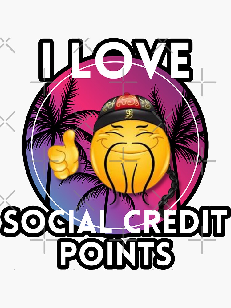 "I Love Social Credit Points Score Communist China Humor" Sticker for ...