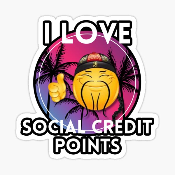 "I Love Social Credit Points Score Communist China Humor" Sticker for ...