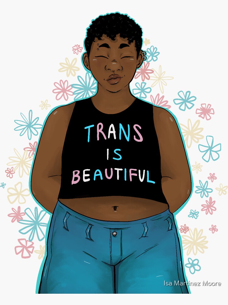 "Trans is Beautiful" Sticker by boomchickapeas | Redbubble