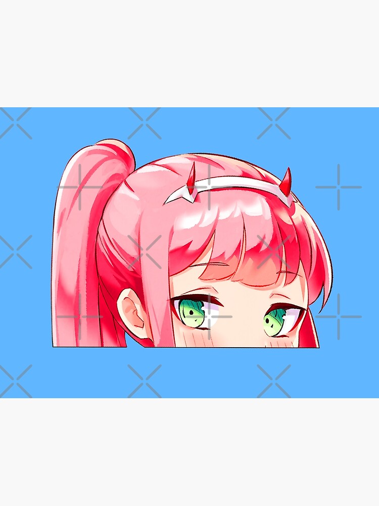 "Zero Two Pink Peeker" Poster by WonkyCute | Redbubble