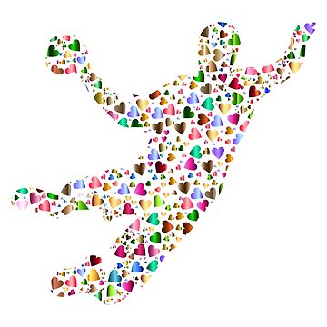 Sticker for Sale mit "Handball Buntes Herz" von WendaxStreet | Redbubble