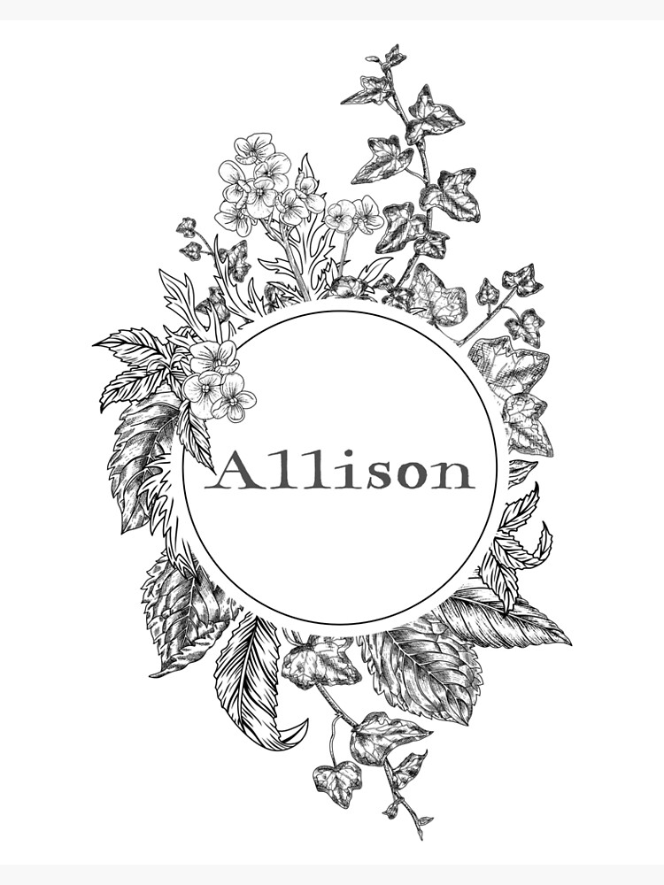 "Baby Girl Name Sign Allison in Vintage Floral Frame | New Baby Girl ...