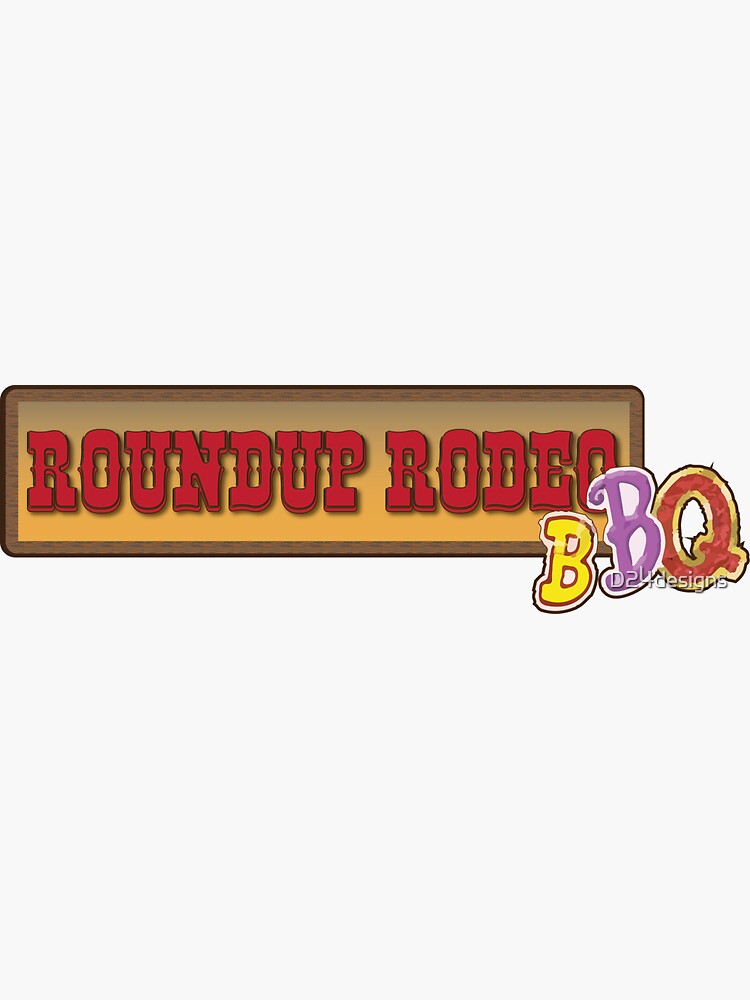 "Roundup Rodeo BBQ" Sticker for Sale by D24designs | Redbubble