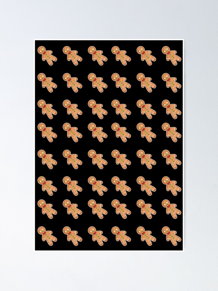 "Christmas Cookies Pattern, Gingerbread Man" Poster for Sale by FNStuff ...