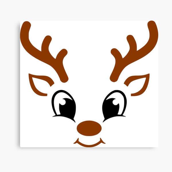 Lienzo «Paquete de Caras de Reno de Navidad, Reno, Reno de Niña, Reno ...