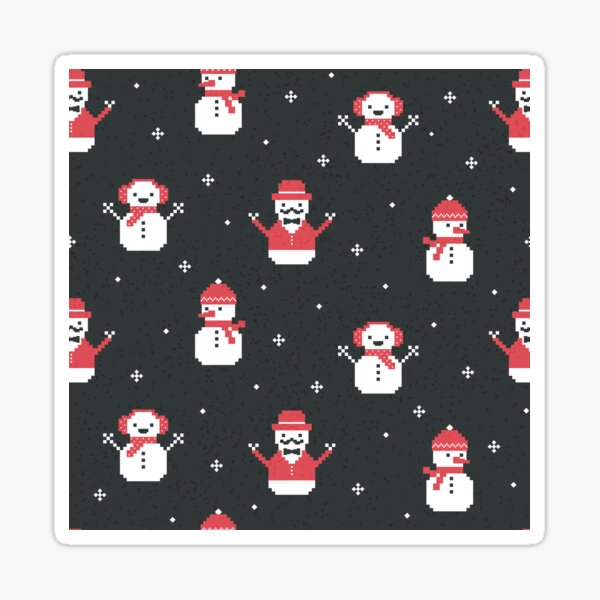"Pixel snowman gang - Charcoal" Sticker for Sale by daisy-beatrice ...