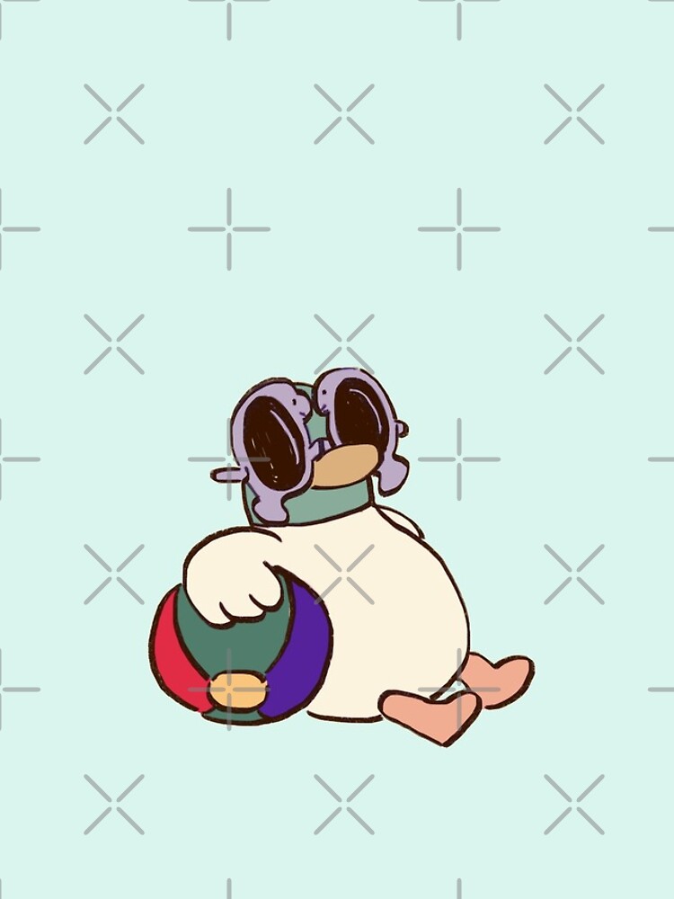 "I draw duck chillin with seacow sunglasses and beach ball (no text ...