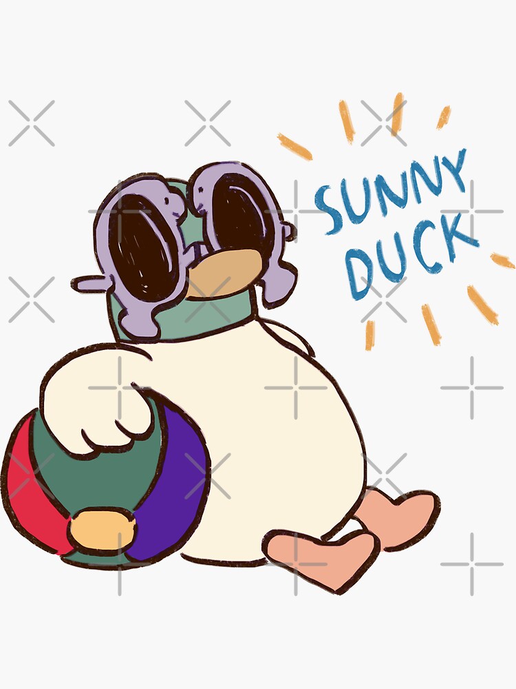 "I draw duck chillin with seacow sunglasses and beach ball (sunny duck ...