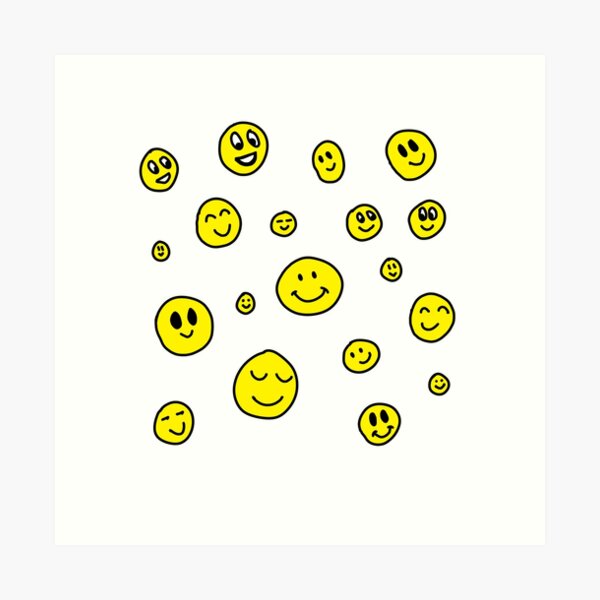 "Badly drawn yellow smiley faces pack" Art Print for Sale by Adi ...