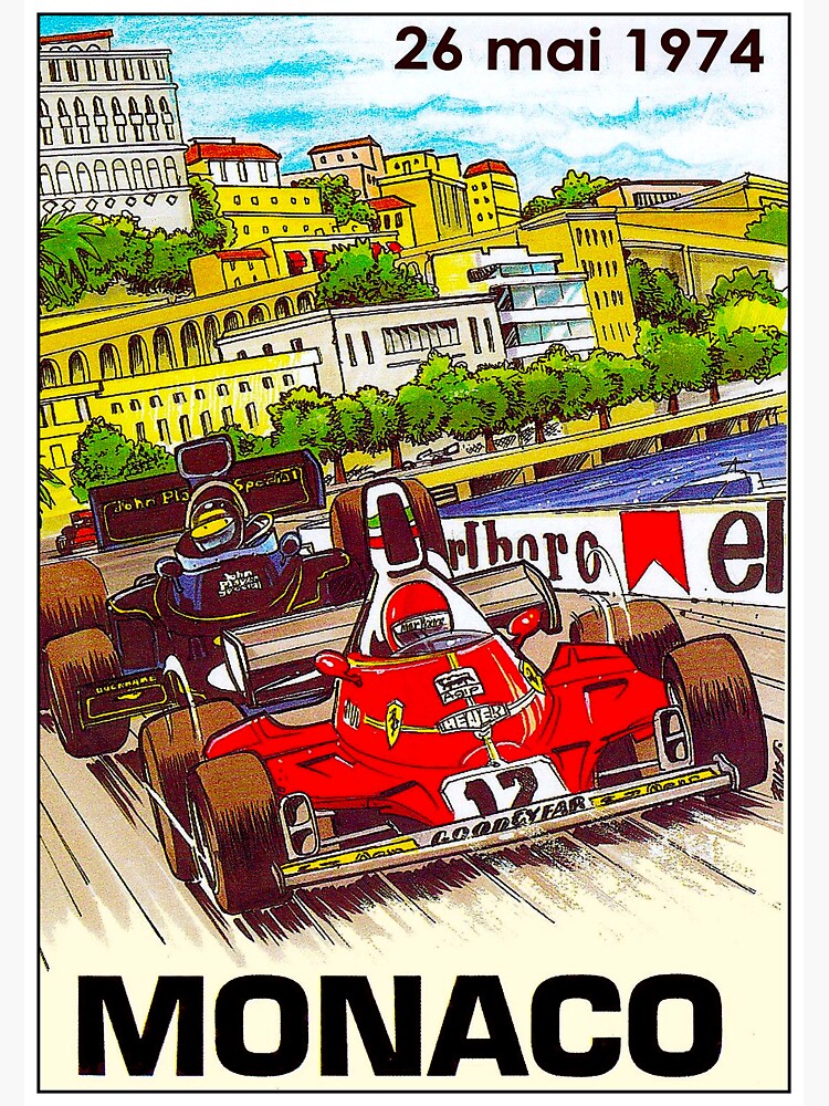 "MONACO; Vintage Grand Prix Auto Print" Sticker by posterbobs | Redbubble