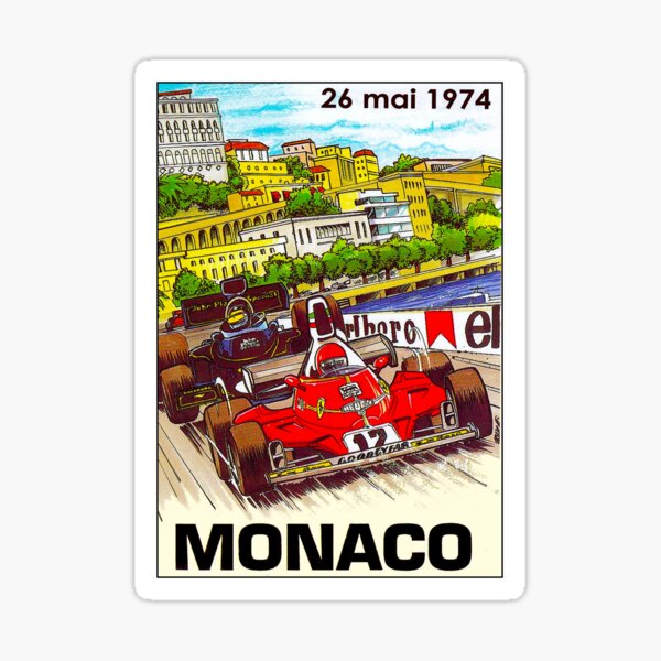 "MONACO; Vintage Grand Prix Auto Print" Sticker by posterbobs | Redbubble