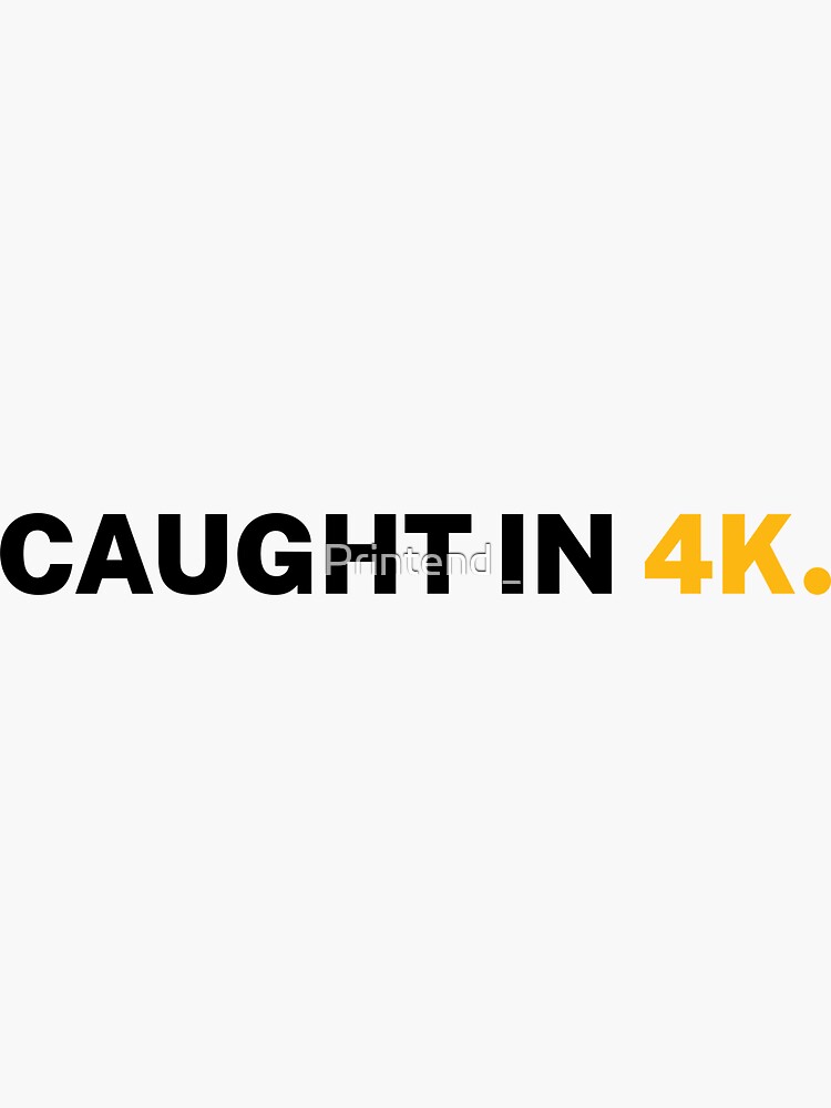 "Caught In 4K" Sticker for Sale by Dilic | Redbubble