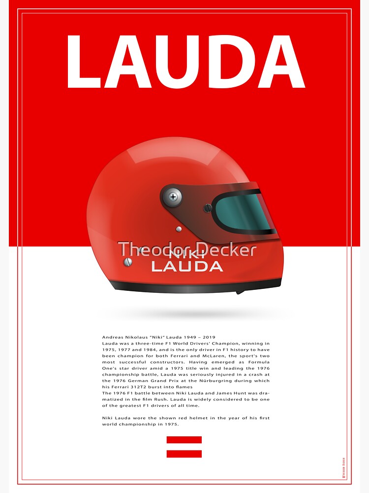 "Niki Lauda Helmet" Sticker for Sale by theodordecker | Redbubble