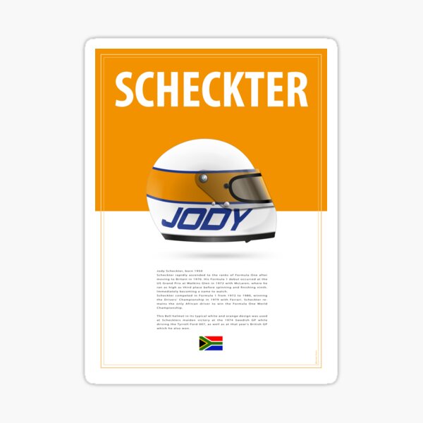 "Jody Scheckter Helmet" Sticker by Theodor Decker | Redbubble
