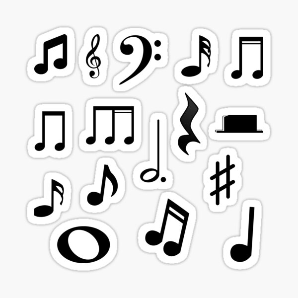 "Music notes sticker pack" Sticker for Sale by RajaBhati01 | Redbubble